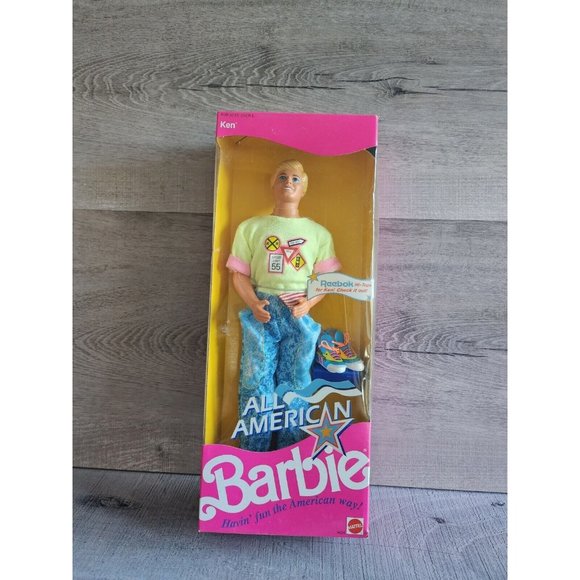 Mattel | Toys | Vintage All American Ken Doll 99 Mattel 9424 Nib Reebok ...